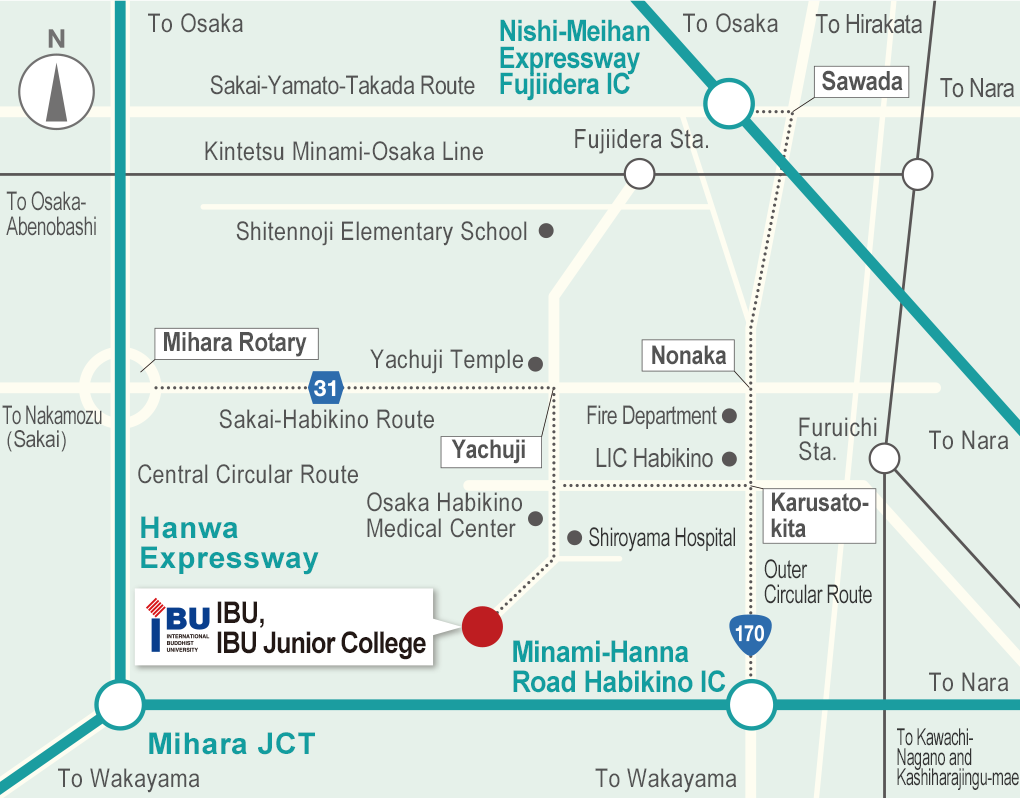 Access | IBU, Shitennoji University, Shitennoji Gakuen